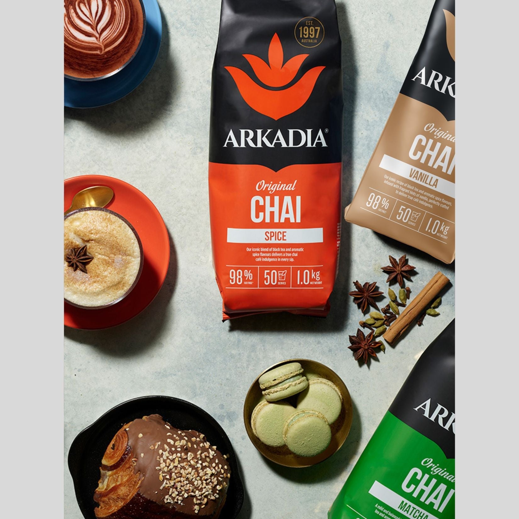 Arkadia Original Chai Powder Mixes | Eighteen Grams Coffee Roastery ...