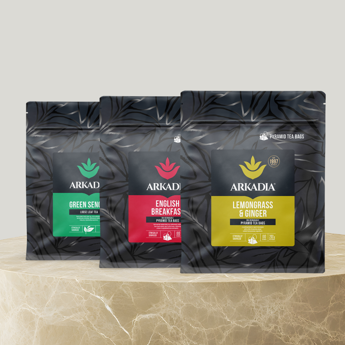 Arkadia Pyramid Tea Bags – Premium Herbal & Black Tea Infusions ...
