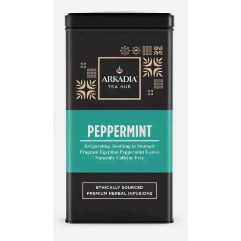 Arkadia Peppermint Tea Tin – Collectible Storage Tin for 100 Pyramid ...